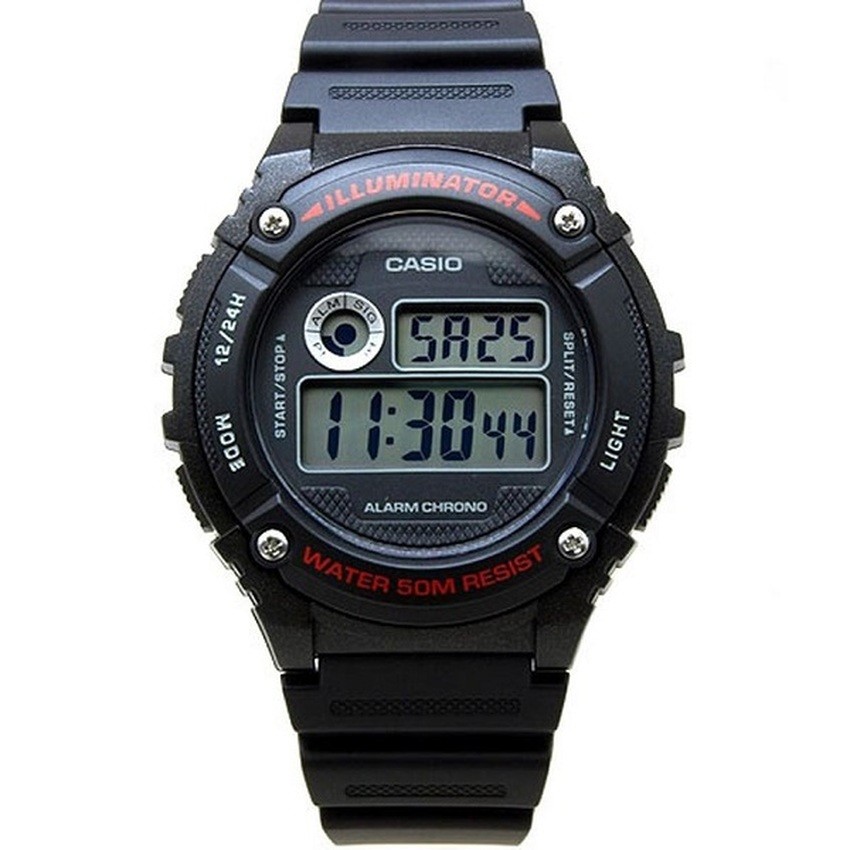 Casio Standard Digital รุ่น W-216H-1A - Black | Shopee Thailand