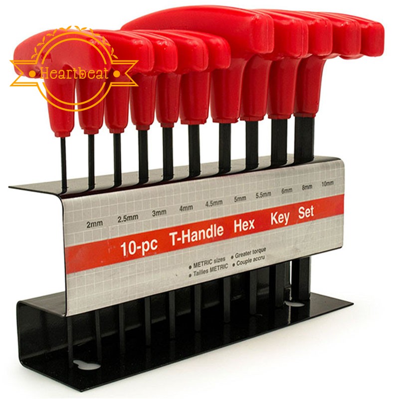 10Pc Metric T-Handle Hex Key Wrench Tool Set,Non-Slip Hand Tools ...