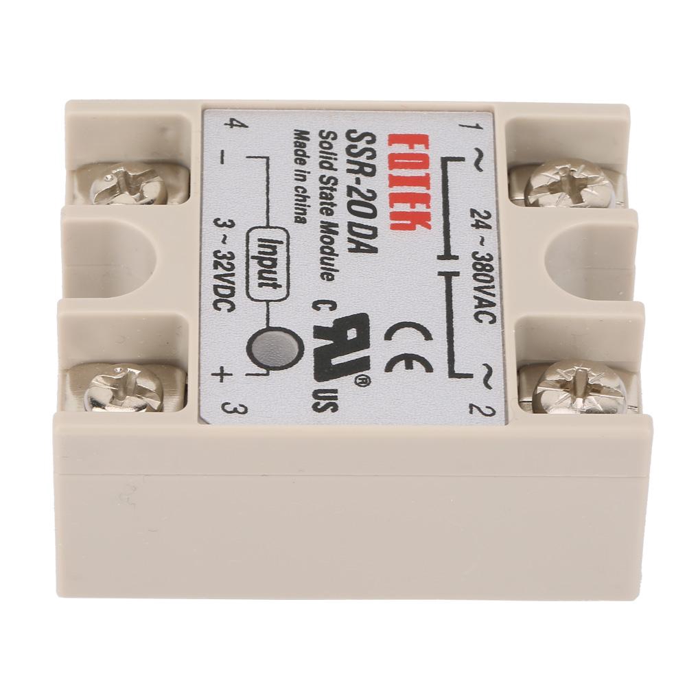 24-380V 20A Control 3-32V AC DC Relay DC to AC SSR-20DA Input State ...