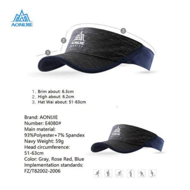 AONIJIE E4080 หมวกครึ่งใบ Visor Cap หมวกวิ่งออกกำลังกาย น้ำหนักเบา - 2b_runner_shop - ThaiPick