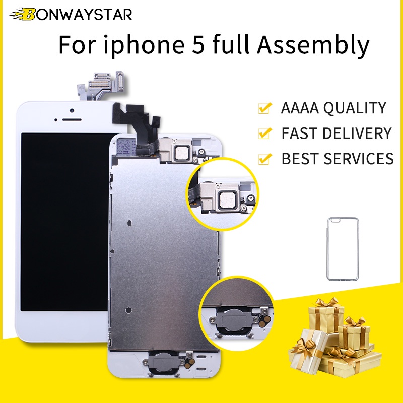 Display for iPhone 5 A1428 A1429 A1442 LCD Ecran Pantalla Module Touch Screen Full Assembly+Home ...