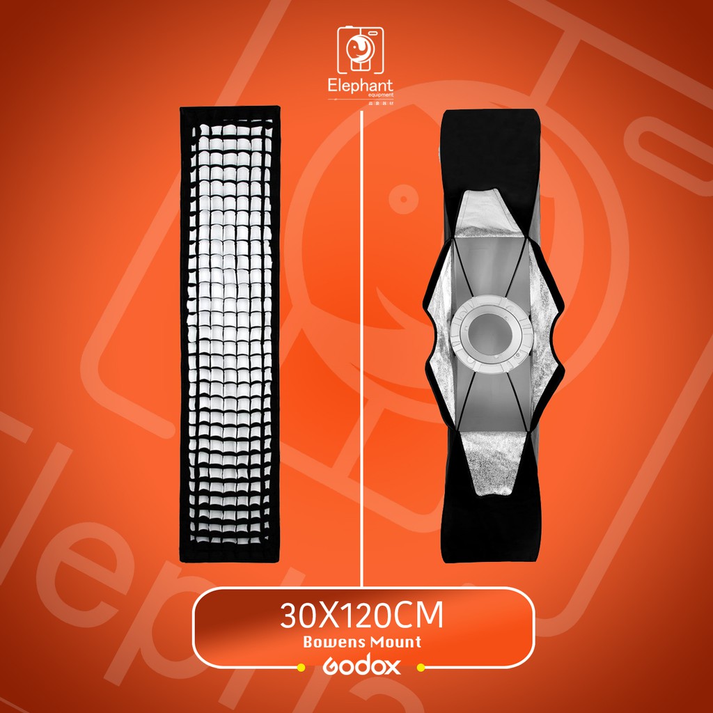 Godox 30x120cm 12"x 47" Strip Box Honeycomb Grid Softbox Bowens Mount ...