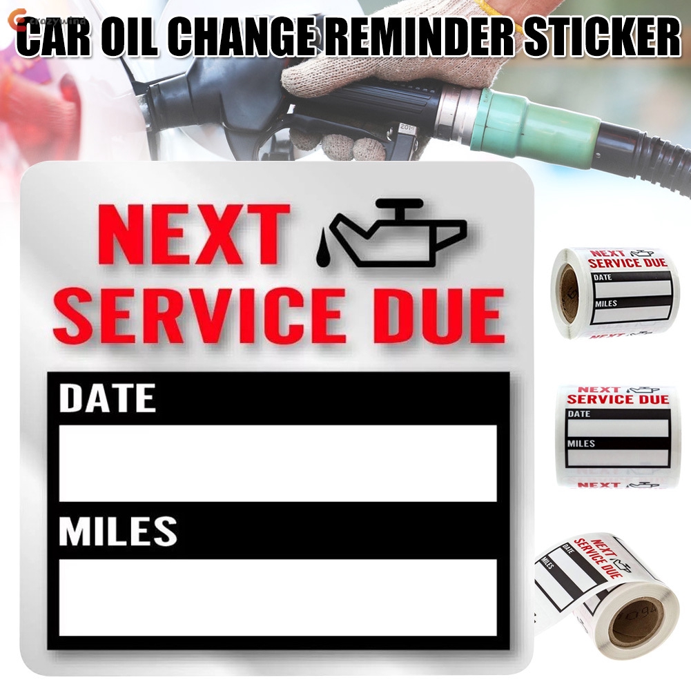 Oil Change Service Reminder Sticker Clear Window Lite Stock 100pcs/Roll ...