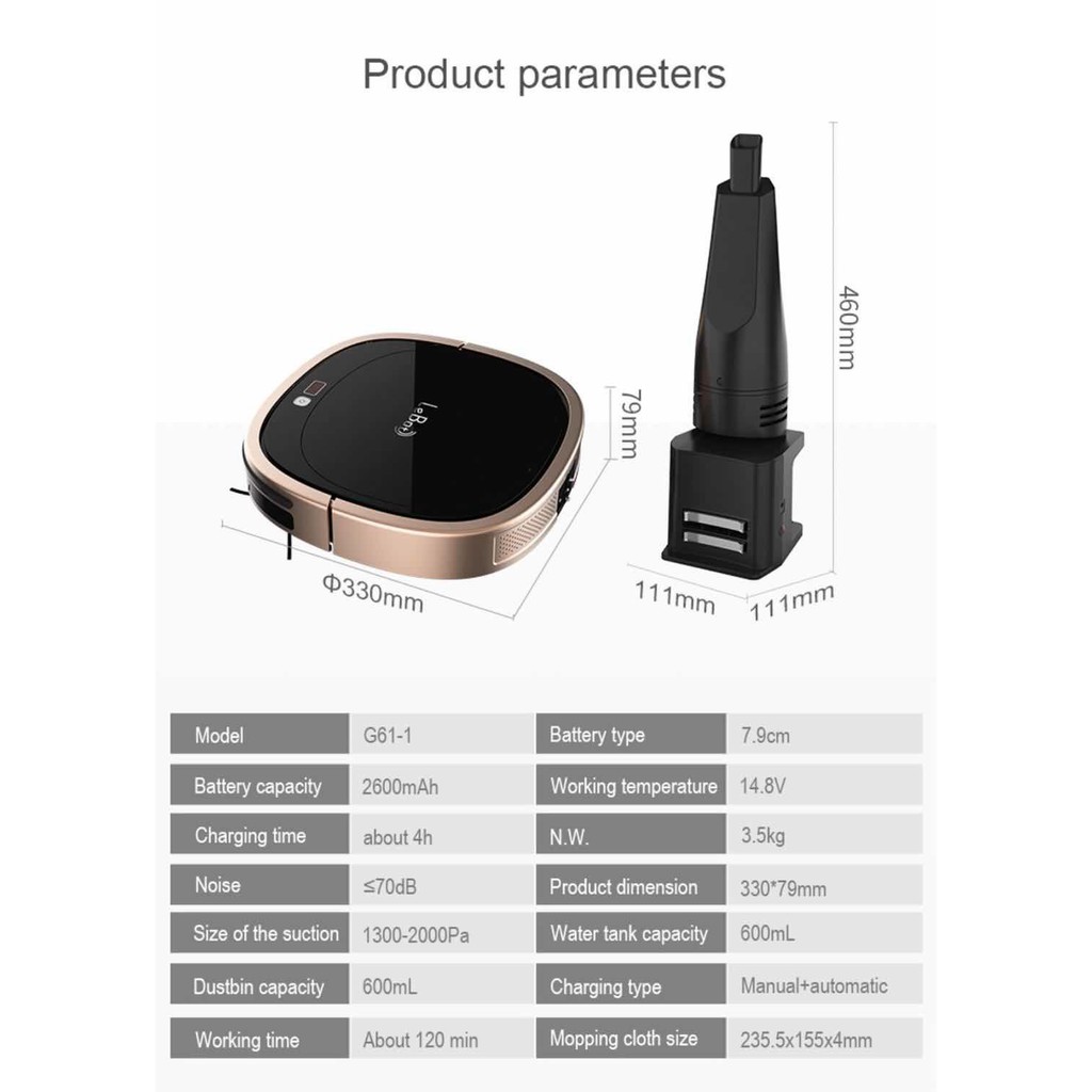 หุ่นยนต์ดูดฝุ่น แรงดูดสูง Lebot Sweep Robot Smart Cleaning Robot Vacuum ...