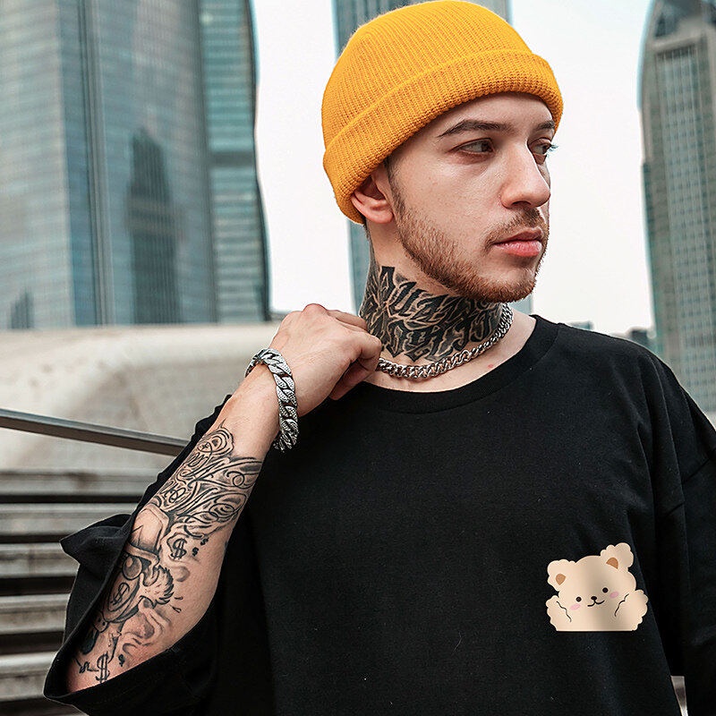 S-8XL InsฉบับภาษาเกาหลีของMenierหมีพิมพ์เสื้อยืดสั้นผู้ชายผู้หญิงคู่แฟชั่นสไตล์ฮ่องกงหลวมๆสบายๆ ...