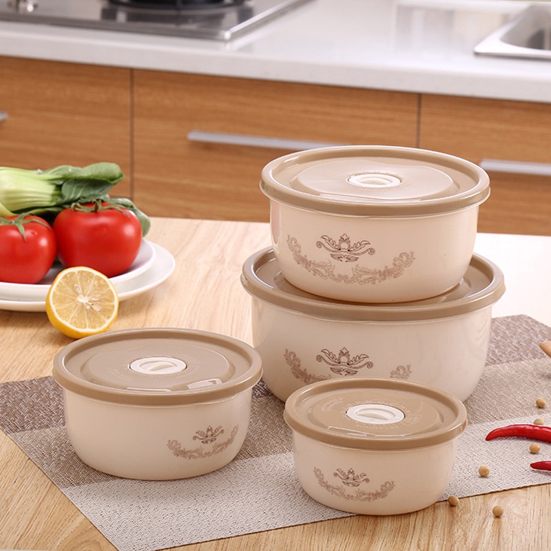 4pcs/set Food Container Plastic Bento Fresh-Keeping Box Fridge Multi ...