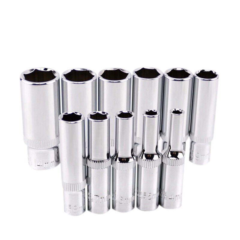 11 pcs 1/4 inch Drive Deep Socket Set CRV Hand Tools 6 Point Long ...