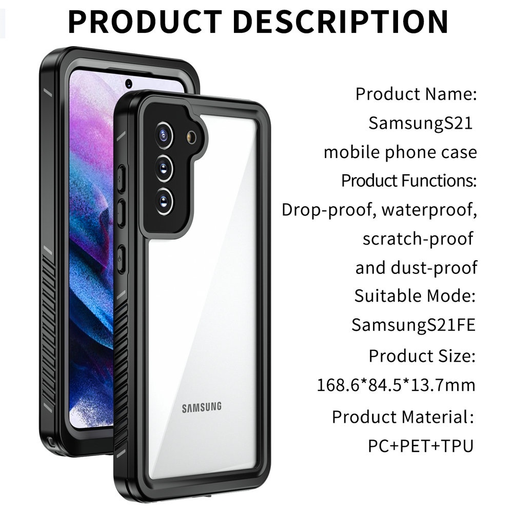 Hot StockS21FE 2021 IP68 Waterproof Case for Samsung Galaxy S21 FE ...