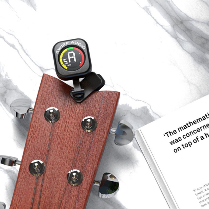 SWIFF AUDIO Guitar Tuner, Clip-on Tuner, 360 Degree Rotating ...