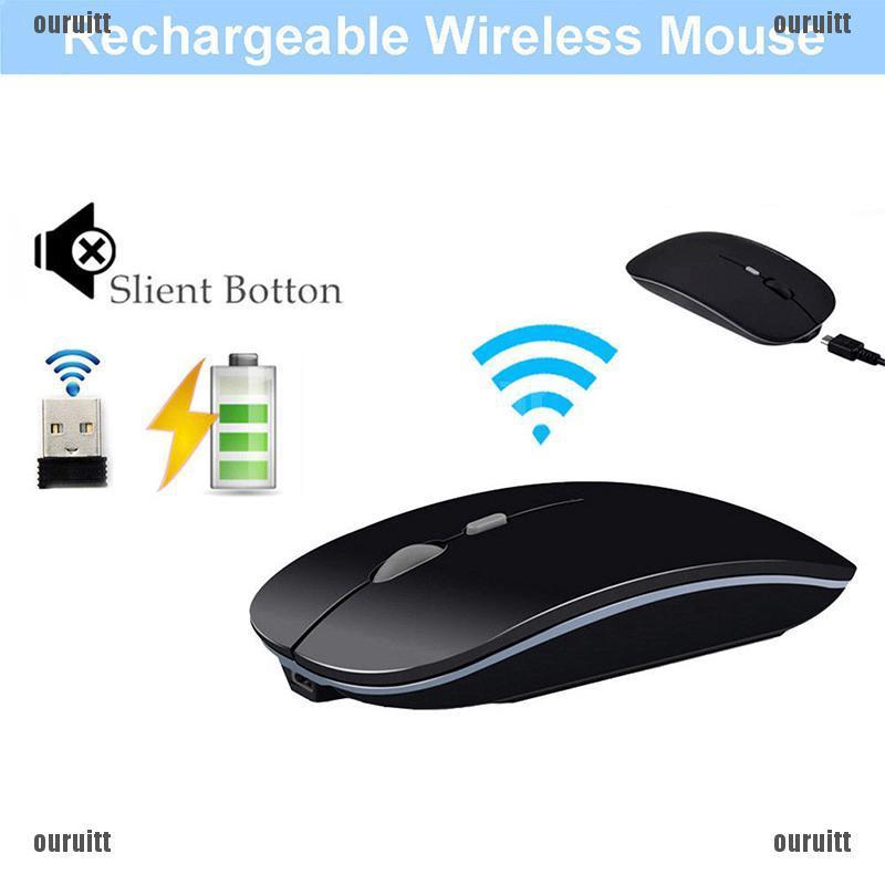 SP New 2.4GHz Rechargeable Wireless Mouse Silent Button Ultra Thin USB ...