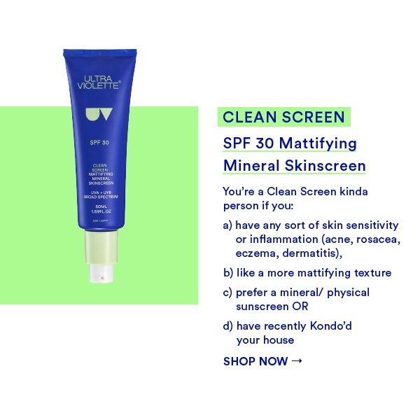 ของแท้ ส่งฟรี Ultra Violette Clean Screen SPF30 Skinscreen 50ml Exp ...