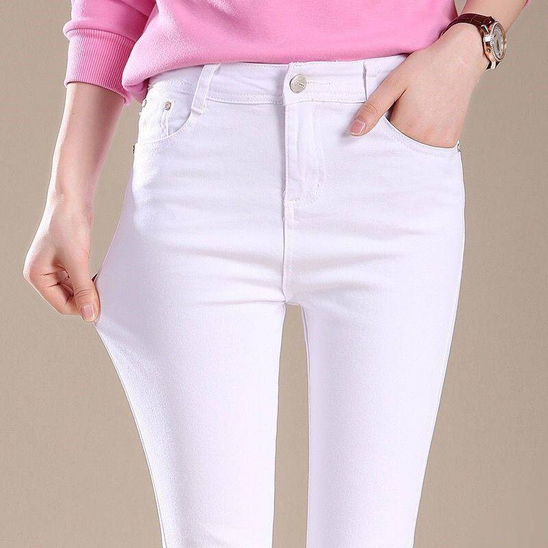 seluar jeans perempuan ♗Seluar jeans wanita putih musim semi dan musim ...