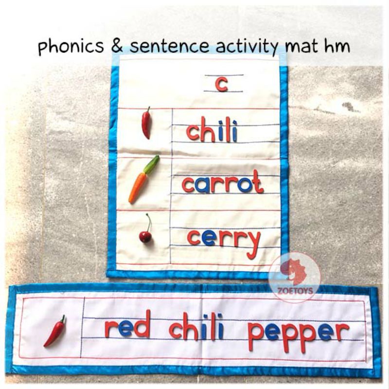 Zoetoys Montessori Phonics Sentence Activity Mat Hm Montessori Language ...