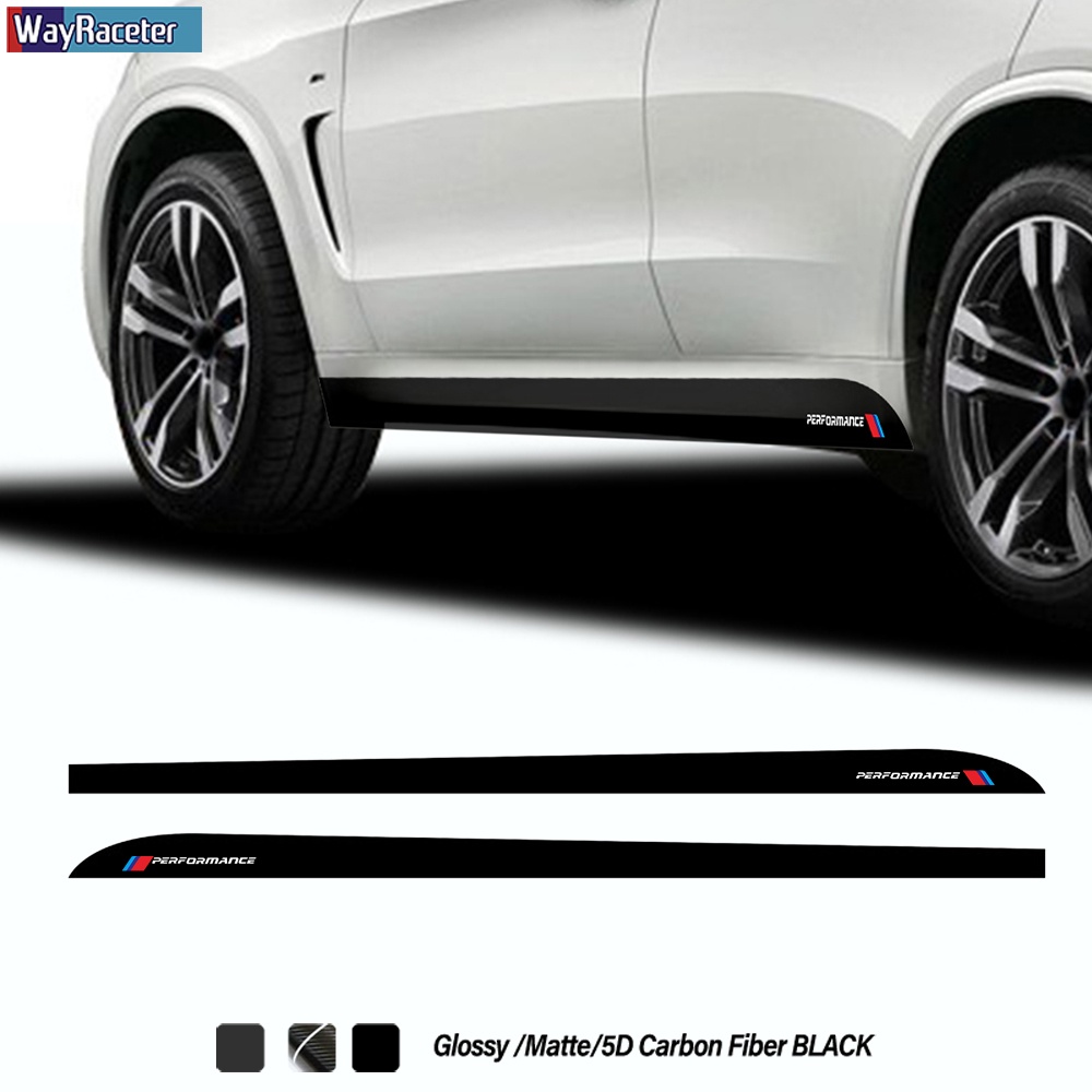 2 Pcs M Performance Styling Car Door Side Stripes Skirt Sticker 5d ...