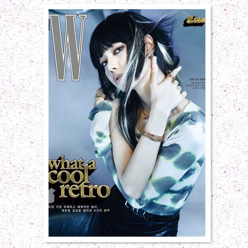 LISA [W KOREA] Cover Poster Sticker ลิซ่า โปสเตอร์ สติ๊กเกอร์ BLACK ...