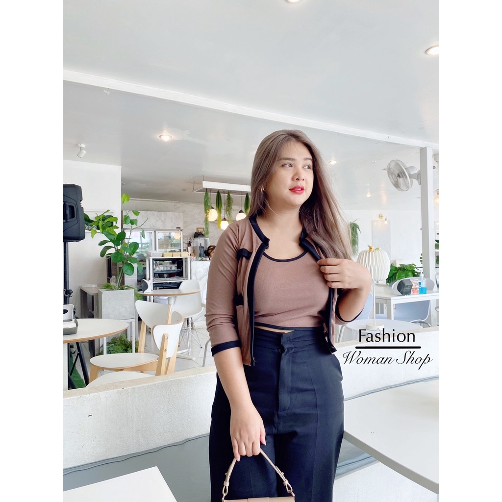 BB23 ชุดเซ็ต 2 ชิ้นเสื้อกล้ามเสื้อคลุมแขนยาว คาร์ดิแกนแขนยาว อกประมาณ 35-44 นิ้ว เสื้อยืดไซส์ ...