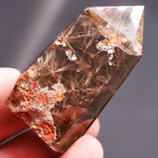 Star Golden Rutilated in Quartz - lightworkerstone - ThaiPick