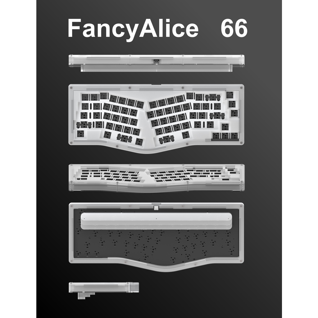 FancyAlice66 Customized Mechanical Keyboard Kit Alice Layout Support ...