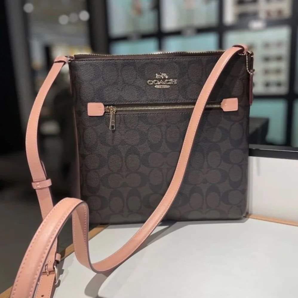 พร้อมส่ง แท้ New Coach ROWAN FILE BAG IN SIGNATURE CANVAS (COACH C1554 ...