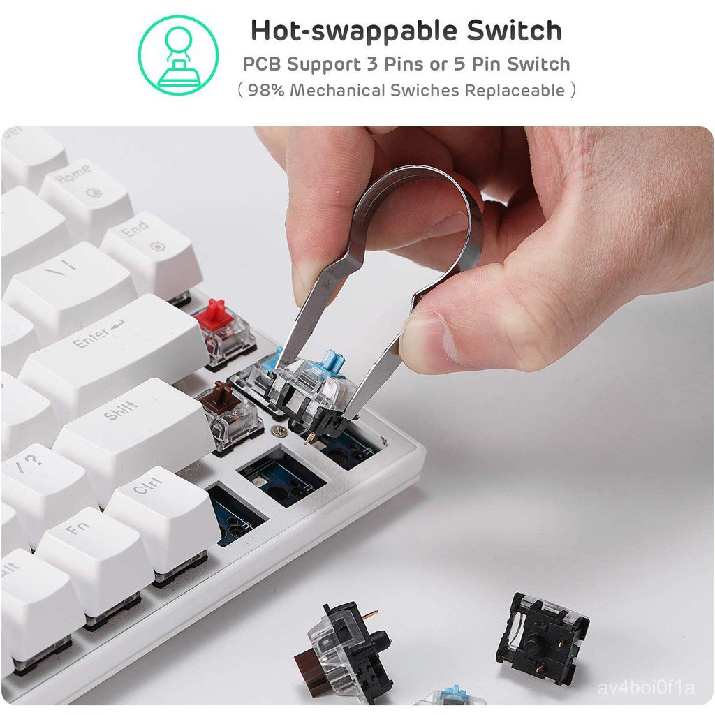 RK Royal Kludge RK84 RK860/RK100 RK68plus RK71 Hot-Swappable Wireless ...