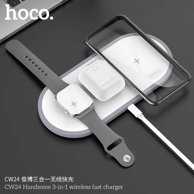 HOCO CW24 3in1 Wireless Charger แท่นชาร์จไร้สาย สำหรับชาร์จ For ios ...