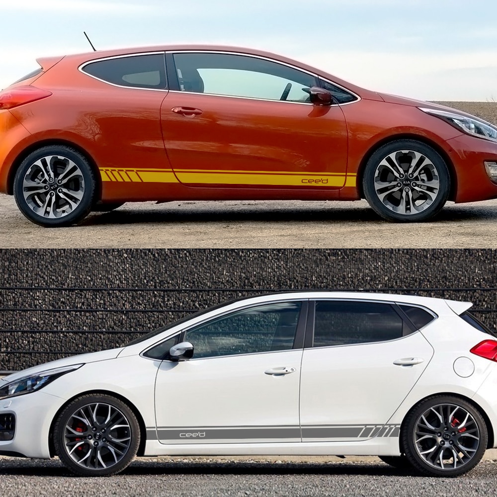 （In Stock）2pcs Side Stripe Car Sticker For Kia Ceed Auto Vinyl Film ...