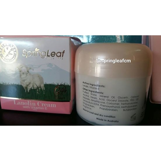 ครีมรกแกะ Spring Leaf Lanolin Cream With Vitamin E 100g - springleafcm ...
