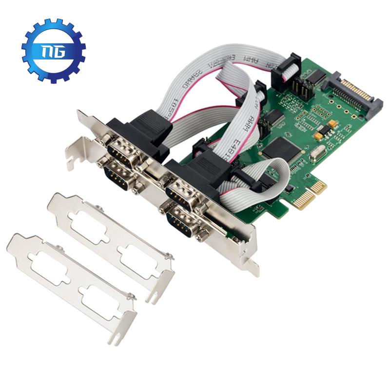 ชิปเซ็ต PCIE เป็น 4 พอร์ตอนุกรม เกรดอุตสาหกรรม COM Port RS232 Signal 1 ...