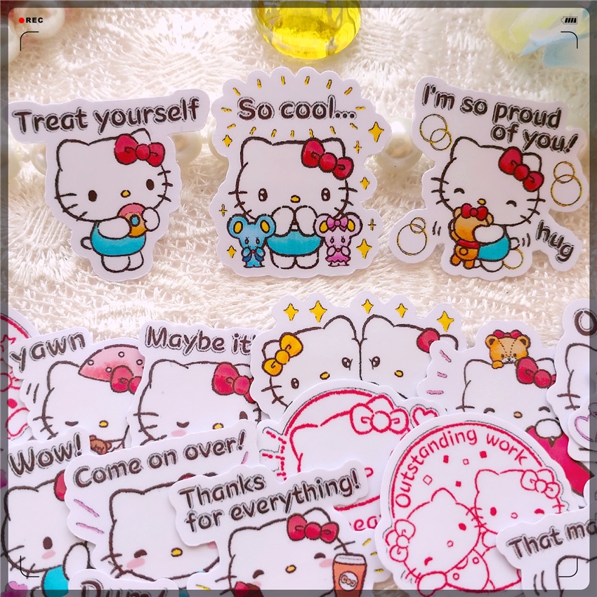 Hello Kitty Q-1 Sanrio Character Mini Diary Manual สติ๊กเกอร์ 40PcsSet ...