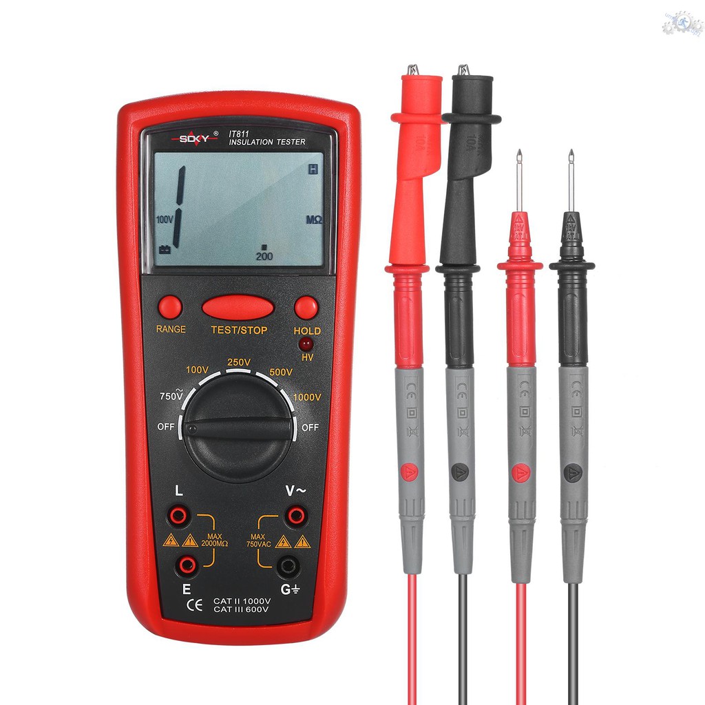 Insulation Resistance Meter Digital Megger Ohmmeter Handheld Insulation ...