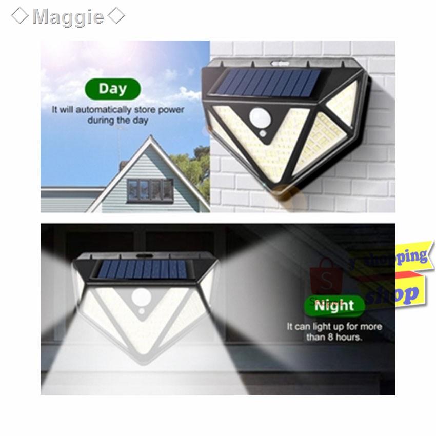 MaggieSolar motion sensor light ไฟติดผนังโซล่าเซลล์พลังงานแสงอาทิตย์ 166LED 3โหมด three way ...