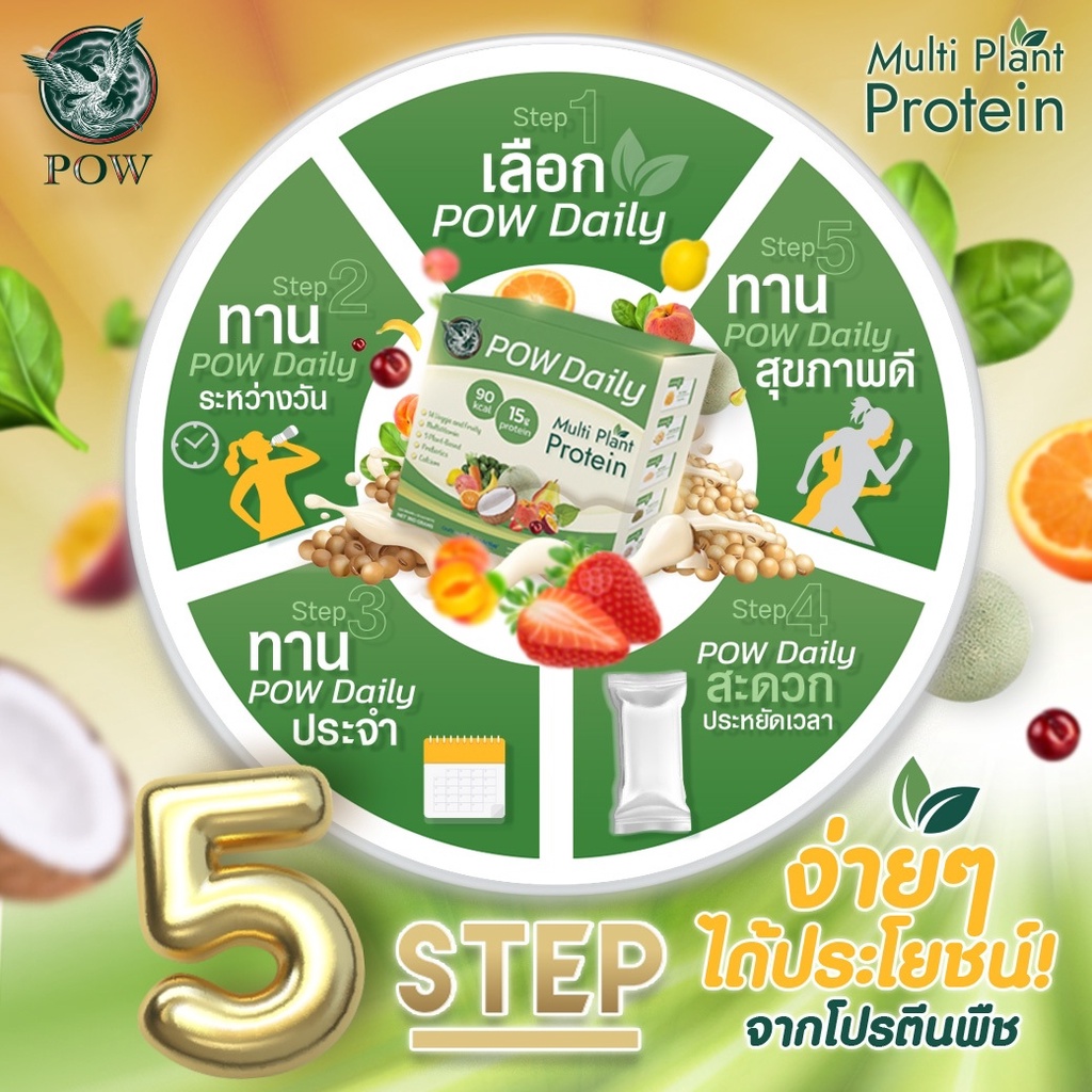 ใหม่ POW PROTEIN พาวโปรตีน โปรตีนจากพืชเพื่อสุขภาพ sugar free โปร 1 แถม ...