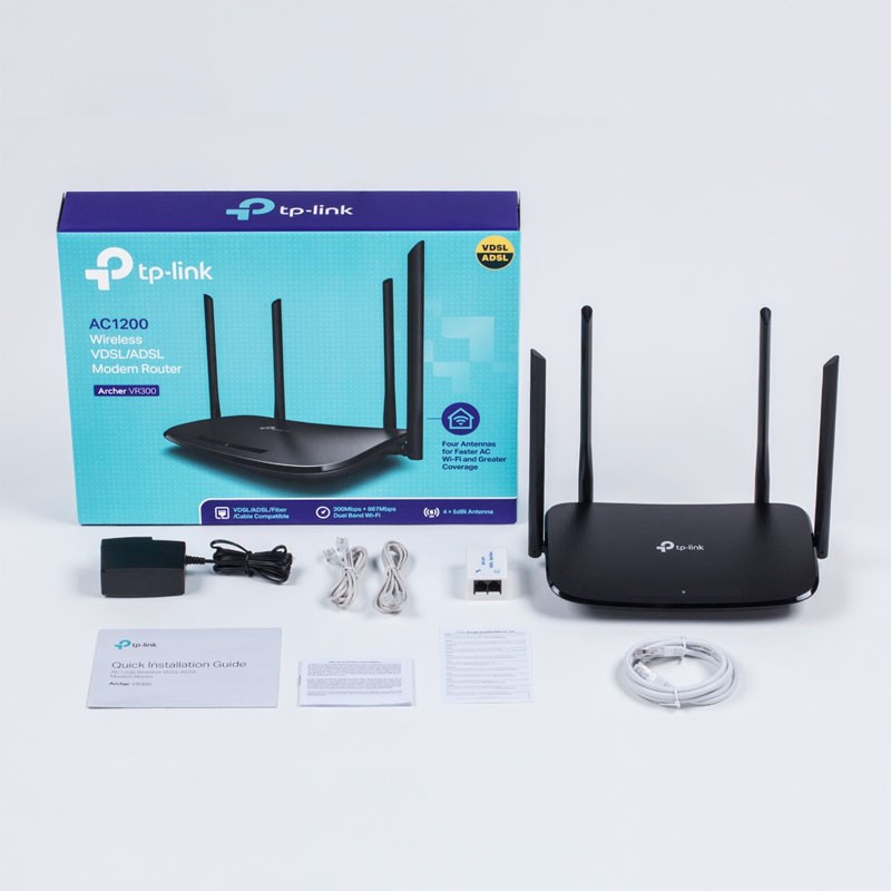 TP-Link Archer VR300 (AC1200 Wireless VDSLADSL Modem Router) All in One ...
