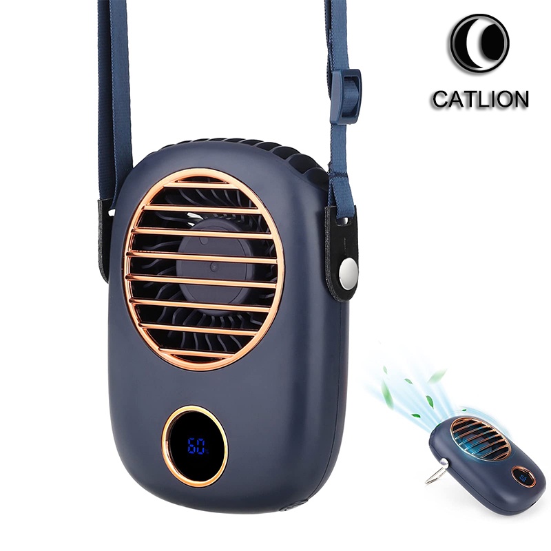 Portable Neck Fan Electric Wireless FAN Rechargeable Hanging Mini Fan ...