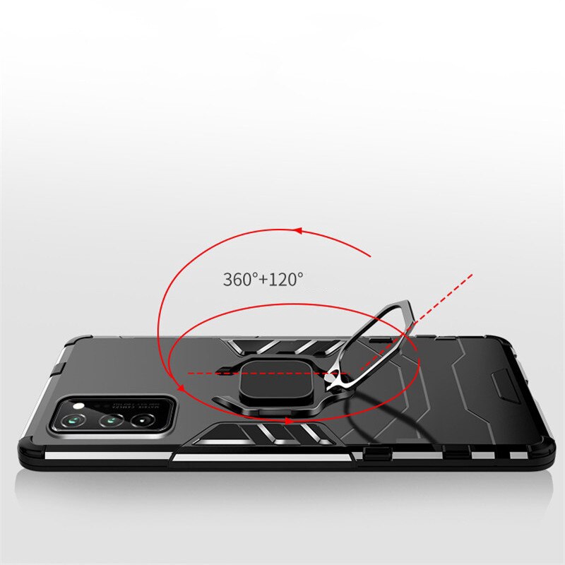 เคสกันกระแทกพร้อมแหวนตั้งโทรศัพท์สําหรับ Huawei Honor V30 30 Pro 30s X10 5g 9x 9a 9s V20 V10 ...