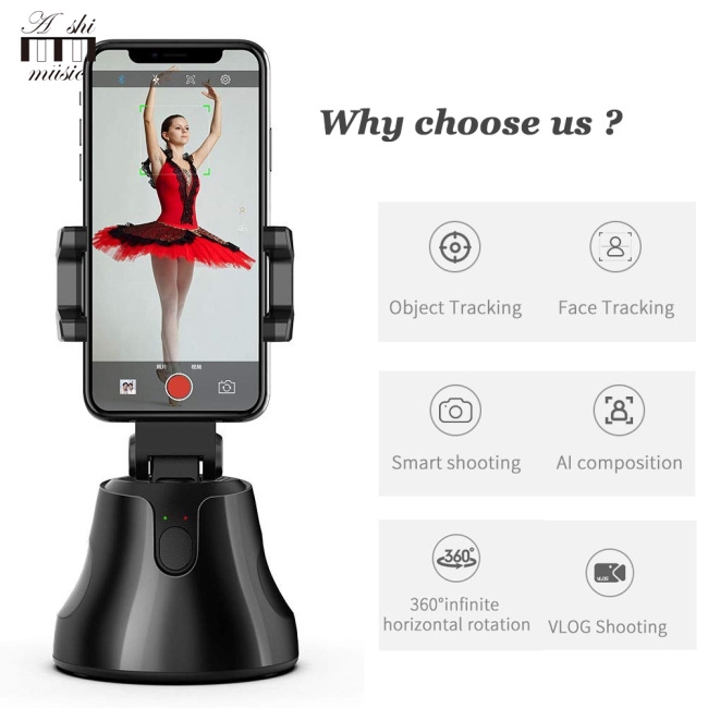 Auto Smart Shooting Selfie Stick 360 Rotation Auto Face Tracking Object ...