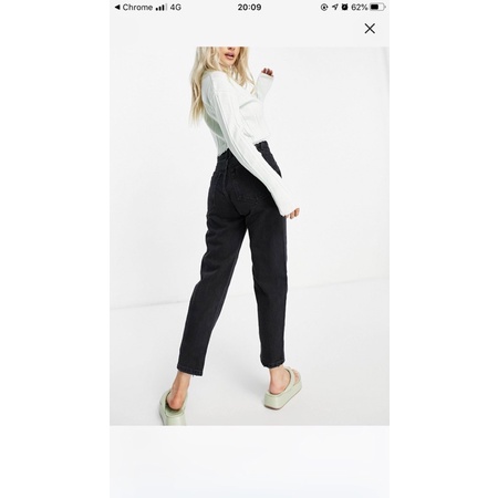 Pullbear กางเกงยีนส์ กางเกงสาวไซส์เล็ก ทรงbasic mom สีดำ งานสวย แบรนด์เนมหลุดqc - tnshop ...