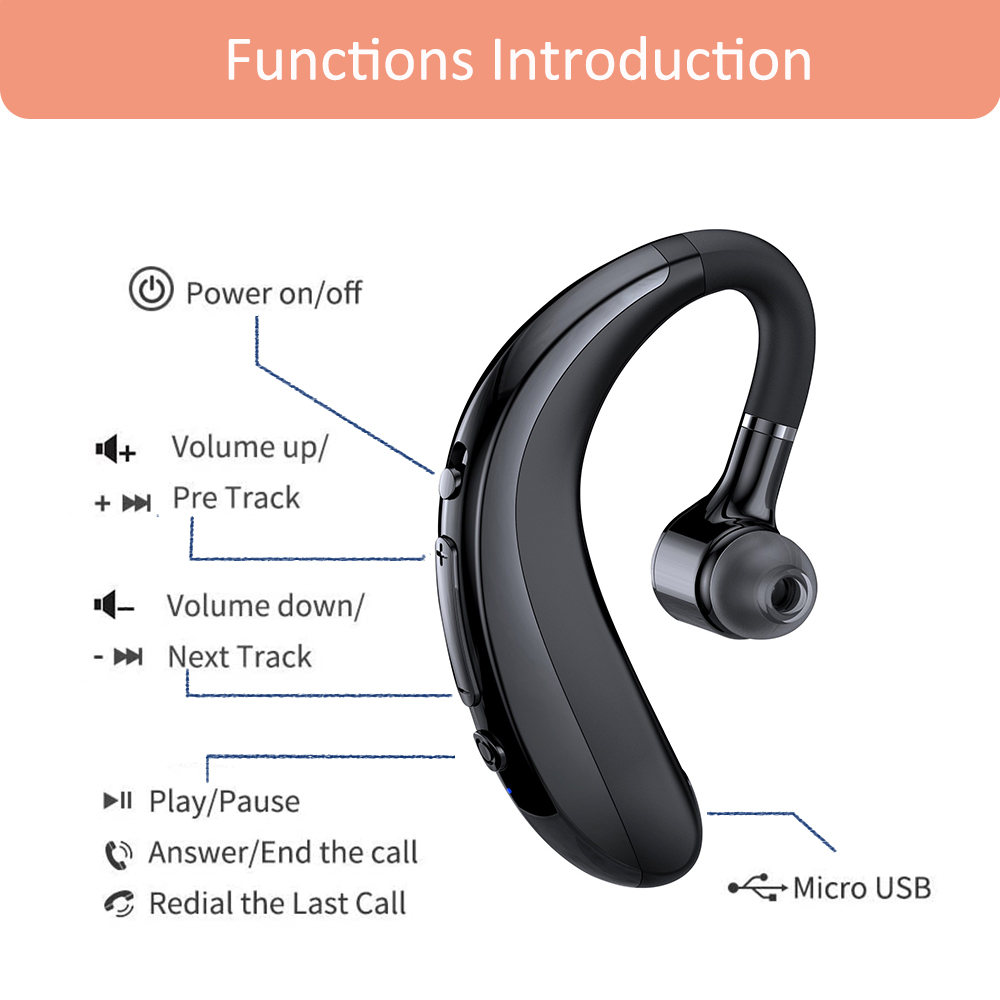 Bluetooth Headset Sports Outdoor Bluetooth 5.0 Mini Wireless Bluetooth ...
