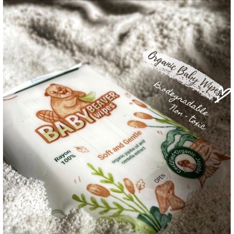 Baby Beaver wipes ทิชชู่เปียกออแกนิค (20 แผ่น x 1 ห่อ ...