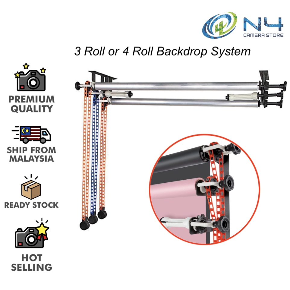 [Shop Malaysia] Photo Studio 3 Roller / 4 Roller Manual Backdrop ...