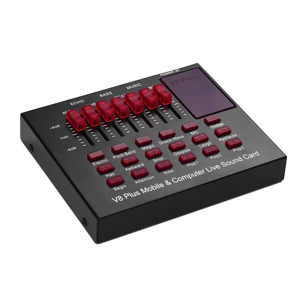 V8 PLUS Audio Live Sound Card for Phone Computer USB Headset Microphone ...