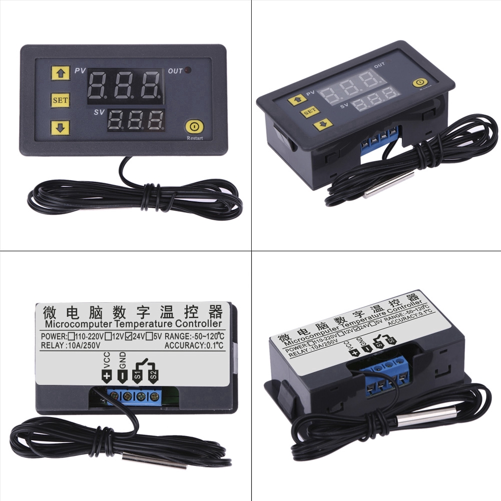 DIYMORE W3230 LCD Thermostat DC 12V24V 20A AC 110V-220V 10A Temperature Controller With Probe ...