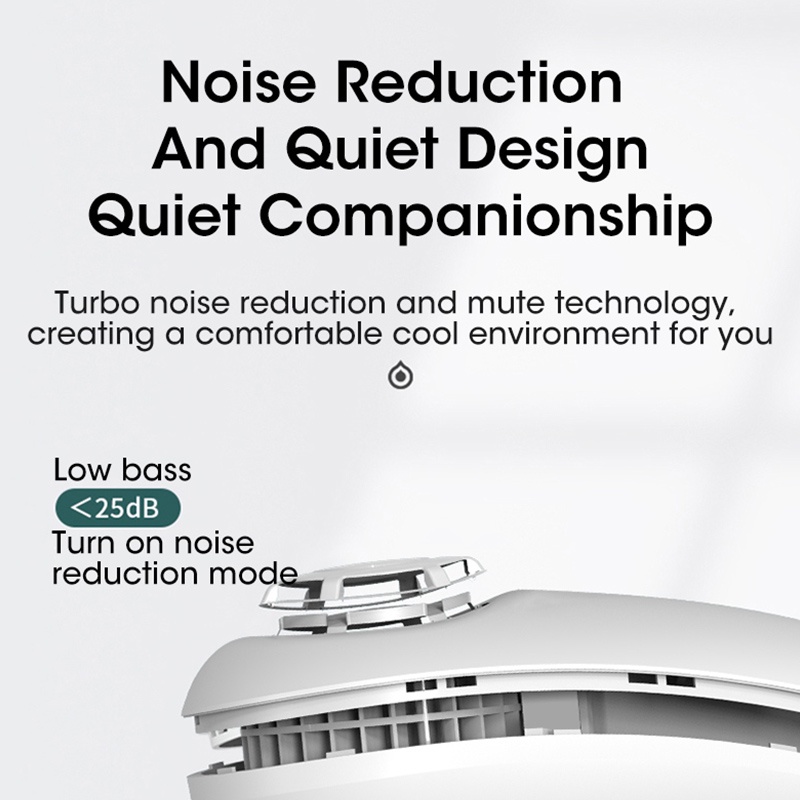 Portable Hanging Neck Fan USB Rechargeable Mini Fan Bladeless Mute Fans ...