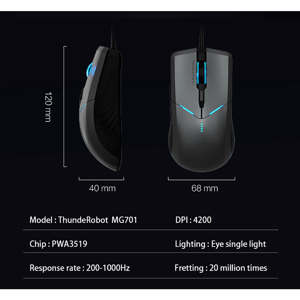 ThundeRobot ML703/ML701/MG701 Wired/ Wireless Gaming Mouse 2.4G Wireless Wired RGB Gamer 16000 ...