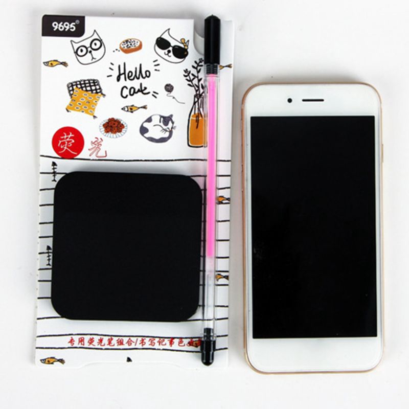 INF 50 Sheets Black Sticky Notes with Fluorescent Pen Set Creative ...