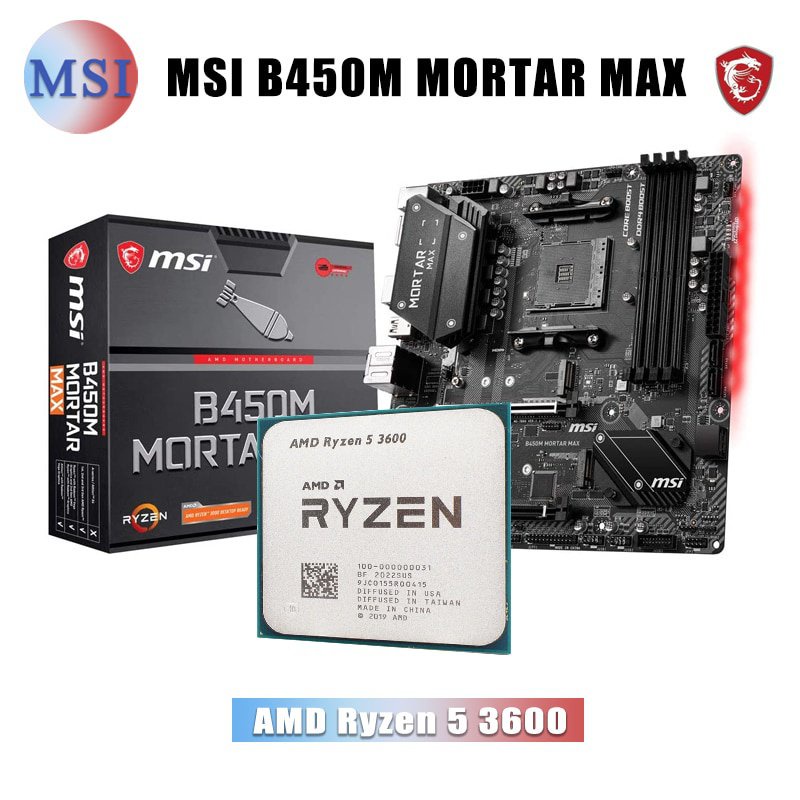 Socket AM4 MSI B450M Mortar Maximum Motherboard Central Processor AMD ...