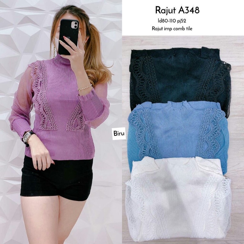 เสื้อท็อปผ้าถัก A348 IMPORT - weniherlina_123.th - ThaiPick