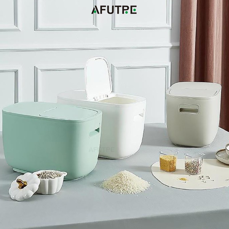 Afutre Thick Rice Pest Barrel Kitchen Plastic Rice Box 10kg Moisture ...