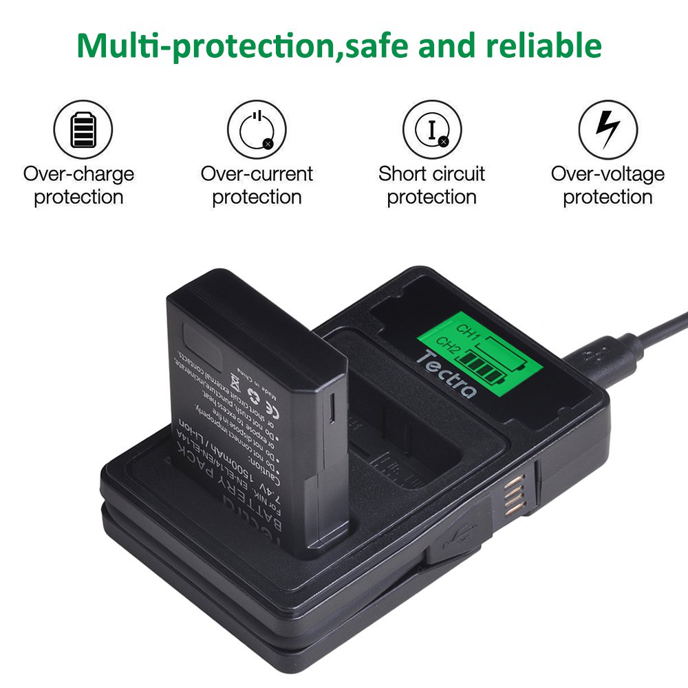 1500mAh EN-EL14 EN-EL14A ENEL14 แบตเตอรี่สำหรับ Nikon D3100 D3200 D3300 ...