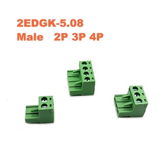 ราคาต่อชุด 5.08Mm 2P 3P 4P 6p 7 p 8 p สกรูปลั๊ก PCB Terminal Block 2EDGK 2EDGV ขาตรง Pluggable ...